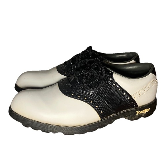 FootJoy | Shoes | Womens Footjoy Greenjoy Spiked Black And White Golf ...